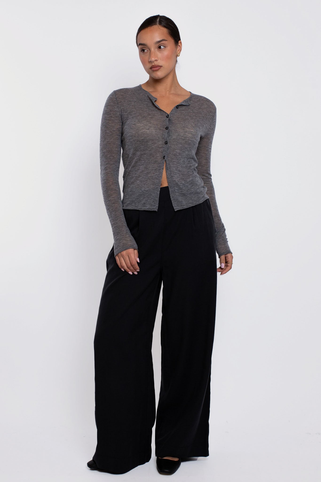 Mercer Wide Leg Pull on Pant Black – vænn